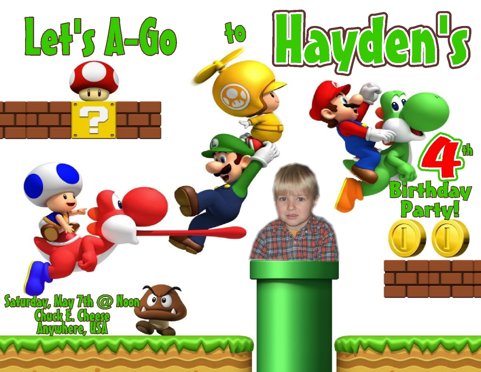 4th Super Mario Birthday Invitations – FREE Printable Birthday ... 4th Super Mario Birthday Invitations – FREE Printable Birthday ...
